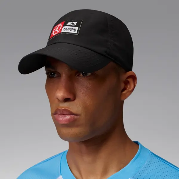 JORDAN Flight Club Unstructured Flat Bill Hat - Black