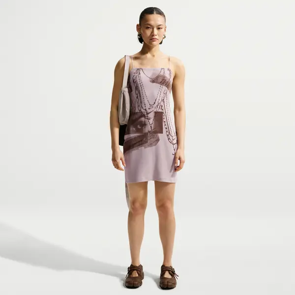 Nike Chill Knit Tight Mini-rib Cami Dress - Brown