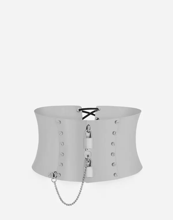 Dolce & Gabbana Corset Belt With Padlocks - Silver