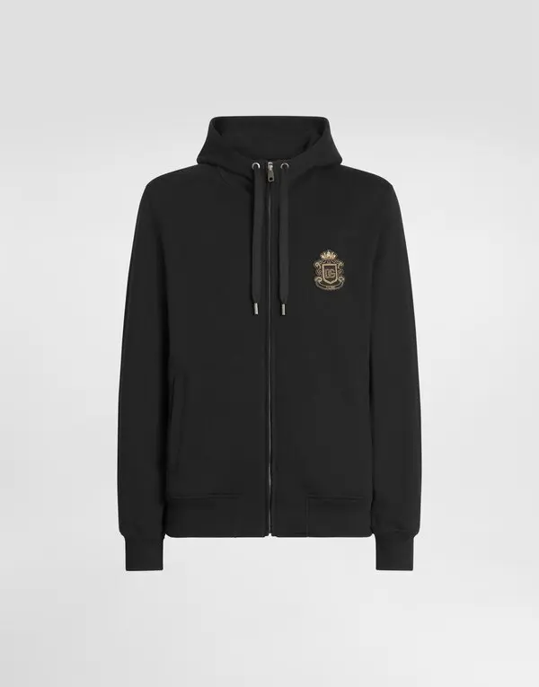 Dolce & Gabbana Jersey Sweatshirt With Heraldic Patch - Black