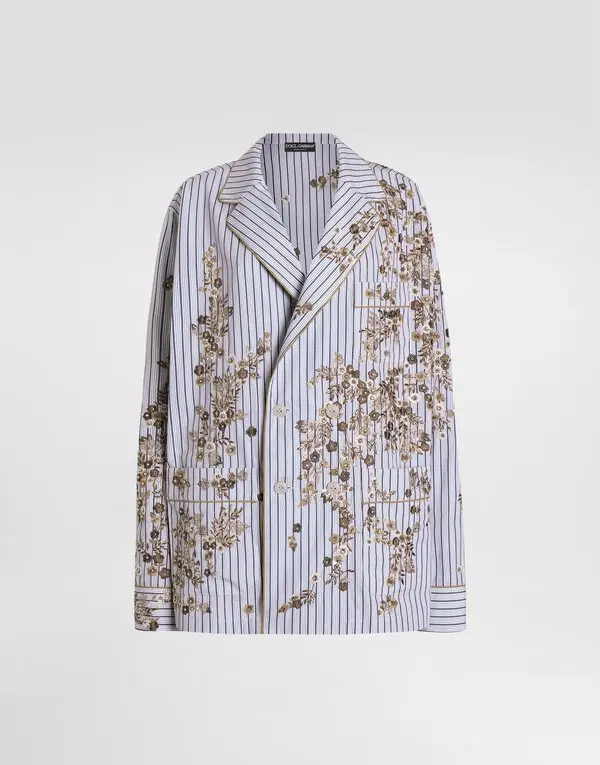 Dolce & Gabbana Poplin Shirt With Floral Embroidery - Multicolor