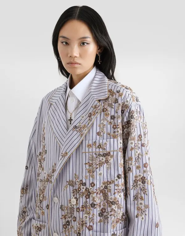 Dolce & Gabbana Poplin Shirt With Floral Embroidery