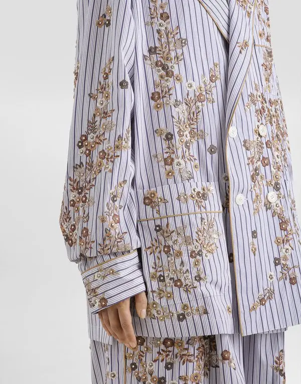 Dolce & Gabbana Poplin Shirt With Floral Embroidery
