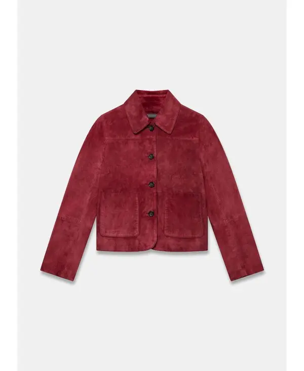 Mint Velvet The Essential Suede Jacket - Red