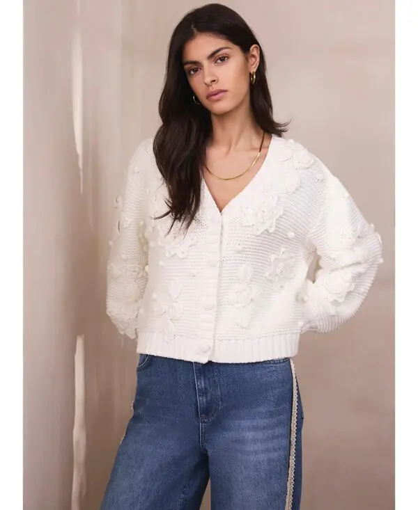 Mint Velvet Applique Flower Cardigan