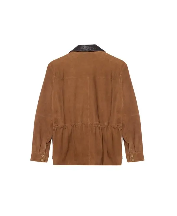 Mint Velvet Suede Barn Jacket With Contrast Collar