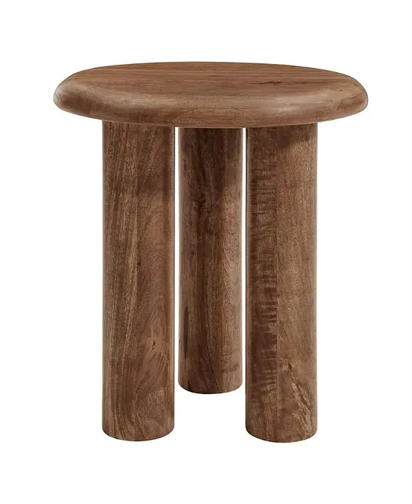 MODWAY Mavina Mango Wood Side Table - Walnut