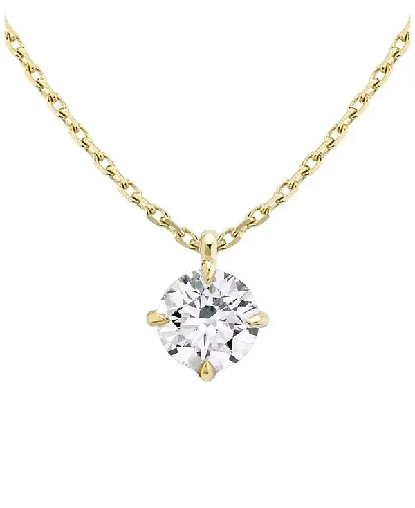 VRAI 14k Yellow 1.50ctw Round Brilliant Lab Grown Diamond Solitaire Pendant Necklace - Gold