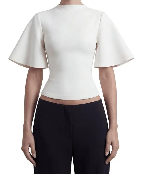 HEIRESS BEVERLY HILLS Sculpt Tee With Structured Sleeves - Ivory