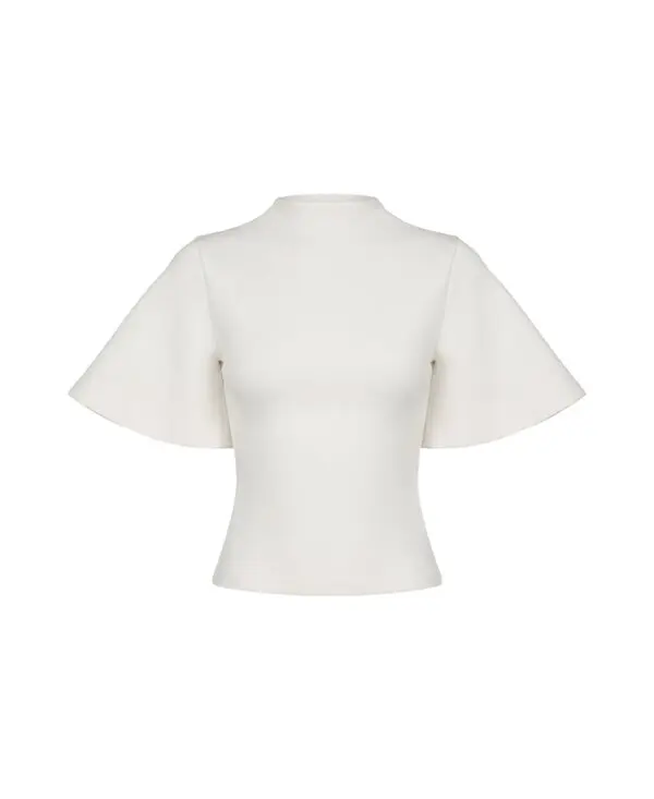 HEIRESS BEVERLY HILLS Sculpt Tee With Structured Sleeves - Ivory