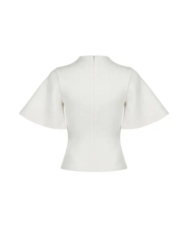 HEIRESS BEVERLY HILLS Sculpt Tee With Structured Sleeves - Ivory