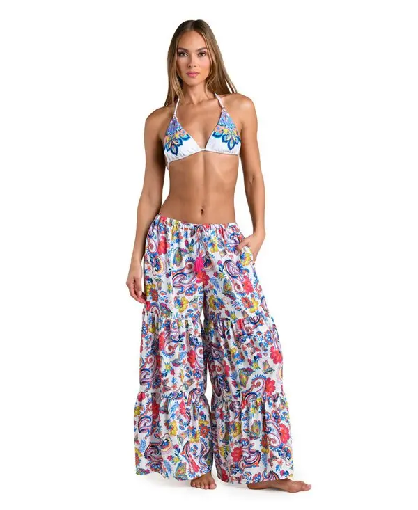 SUNSHINE 79 Butterfly High Rise Tiered Maxi Pants