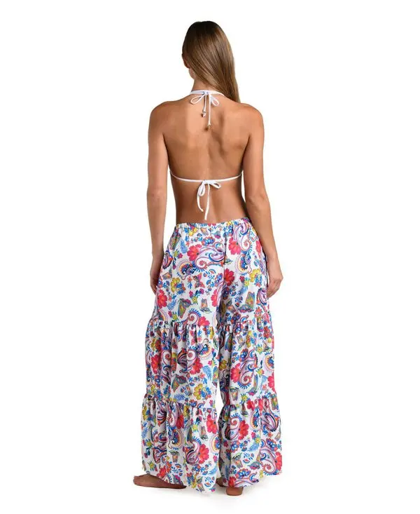 SUNSHINE 79 Butterfly High Rise Tiered Maxi Pants