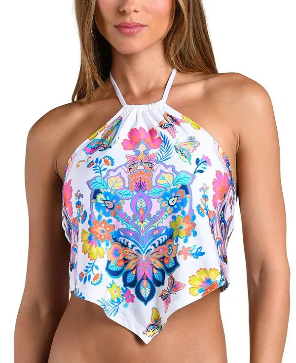 SUNSHINE 79 Butterfly Print Halterneck Bikini Top - Multi