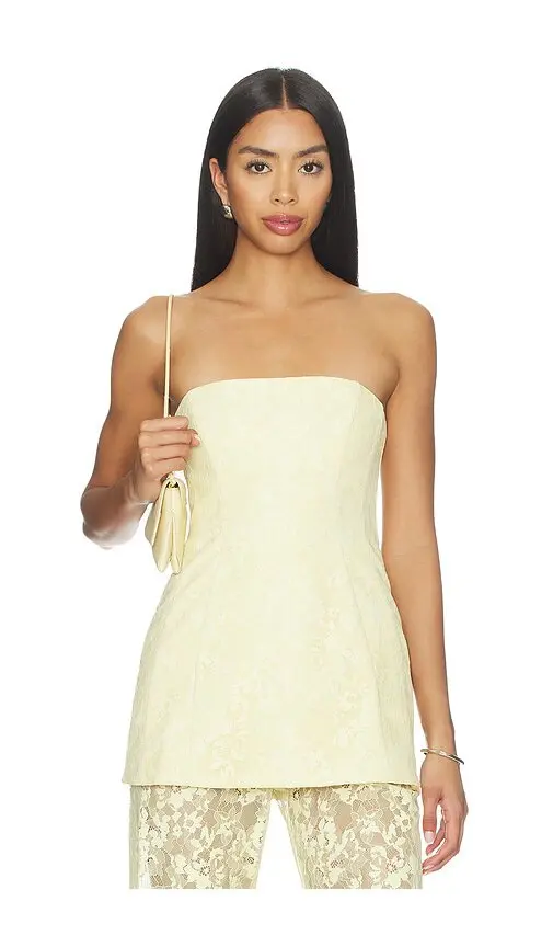 Amanda Uprichard Linda Tunic Yellow Lace - Corn Silk