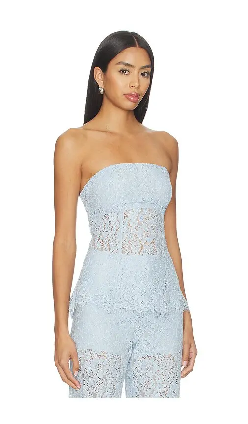 Cami Nyc Strapless Lace Peplum Top - Dew