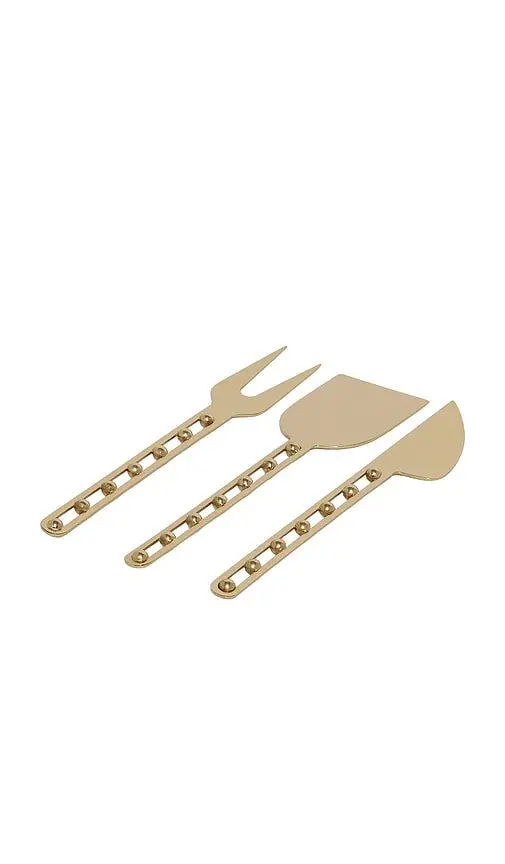 The Favorites Cordoba Cheese Set Of 3 In Metallic - Gold