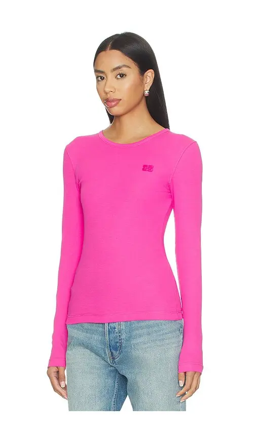 GANNI Soft Cotton Rib Long Sleeve Top