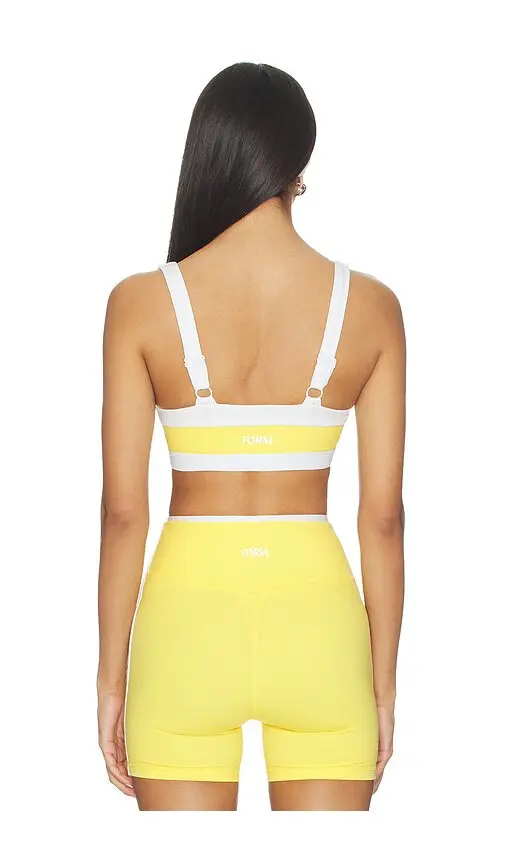 FORM Straight Neck Sports Bra In Yellow