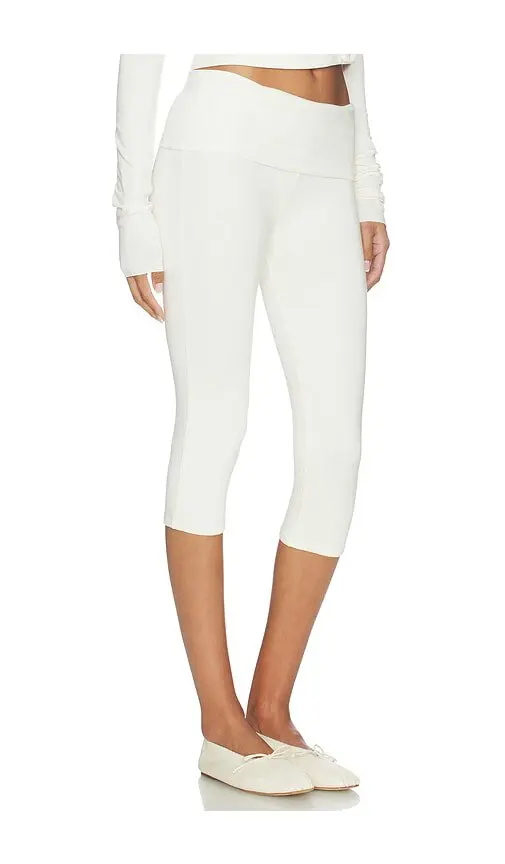 Eterne Foldover Capri Legging - Ivory