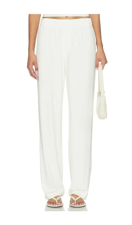 Eterne Ribbed Knit Lounge Pant - Cream