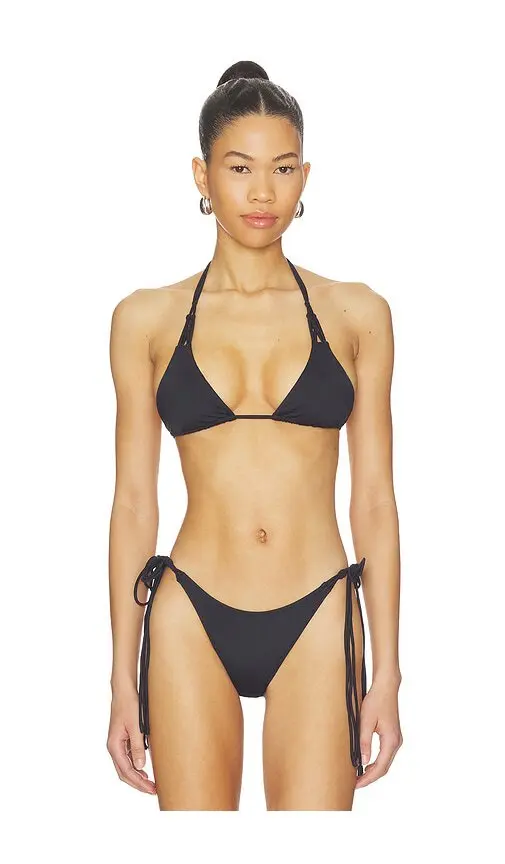 Frankies Bikinis X Jennie Encore Triangle Bikini Top - Black
