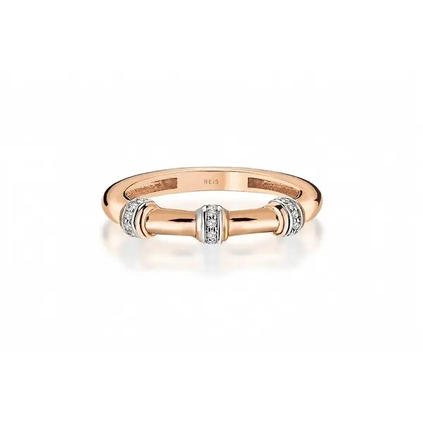 REIS JEWELLERY 14k Yellow Gold Diamond Insula Bone Ring - Rose Gold