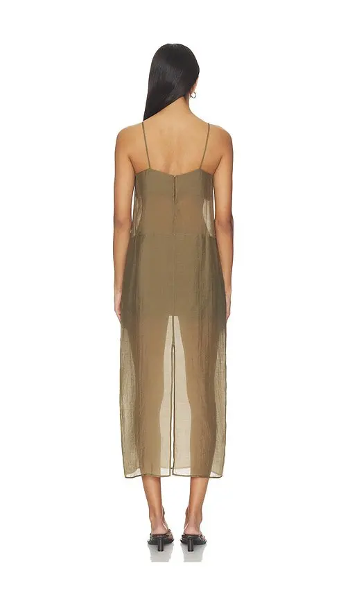 EAVES Ettore Maxi Dress - Dark Khaki