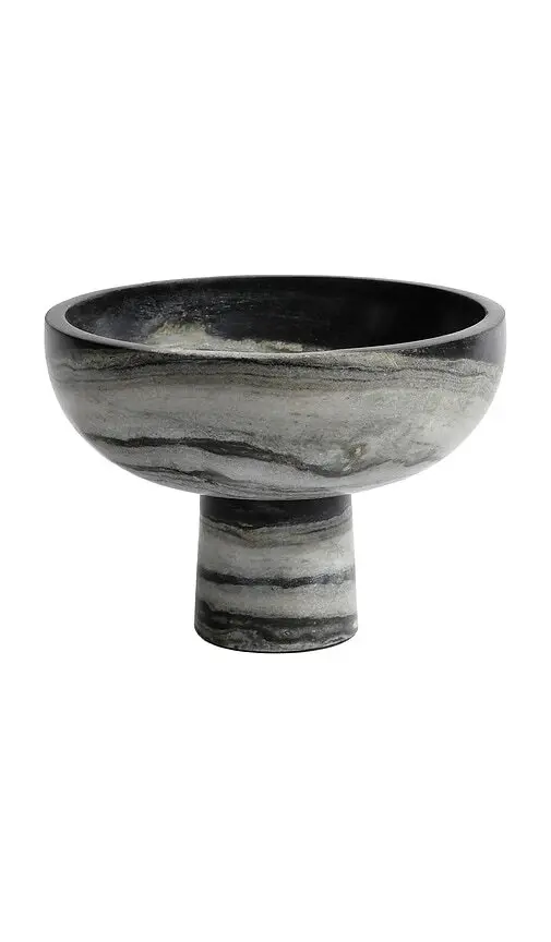 The Favorites Footed Bowl Panda Marble In ,white - Black