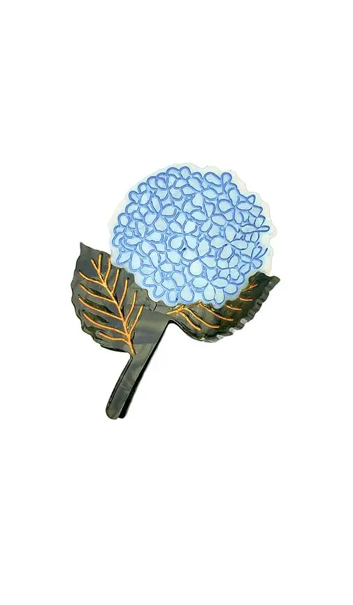 SOLAR ECLIPSE Hand-painted Hydrangea Claw Hair Clip - Baby Blue