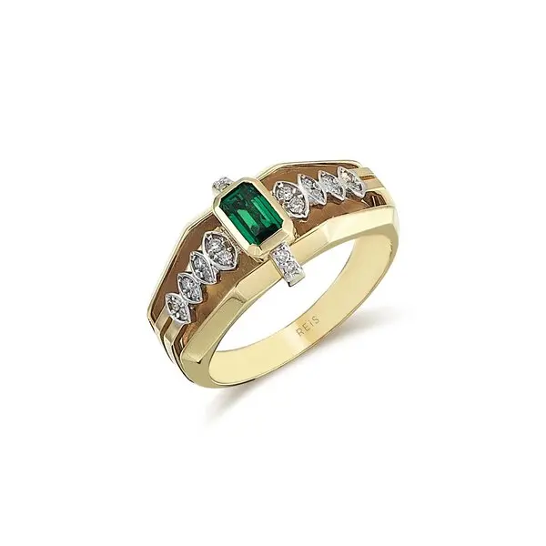 REIS JEWELLERY 14k Yellow Emerald And Diamond Ring - Gold