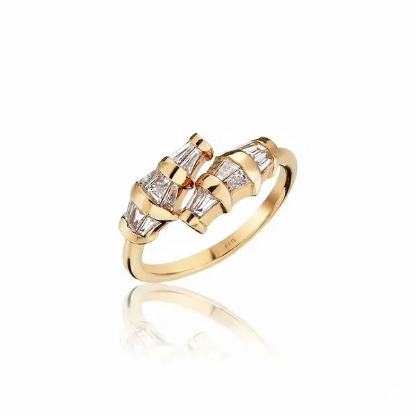 REIS JEWELLERY Iconic Snake Ring In 14k Yellow With Diamonds - Gold