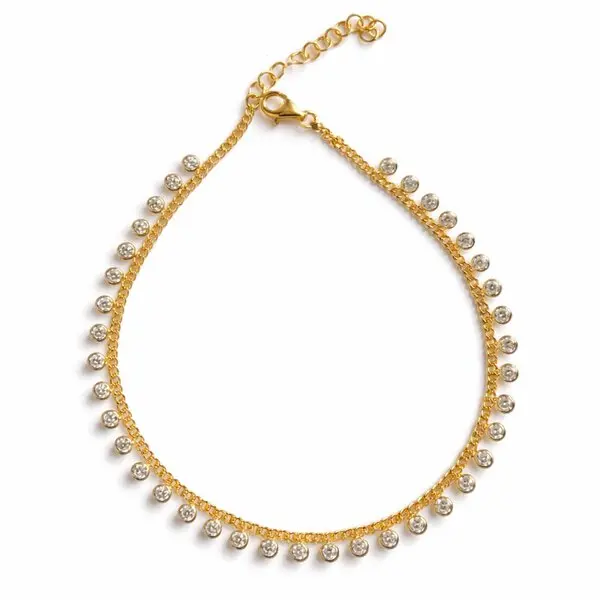 LYA SOUL JEWELRY Orbit Anklet With Zircon Accents - Gold