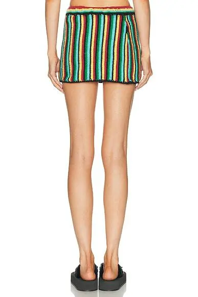 Akoia Swim Crochet Striped Mini Skirt
