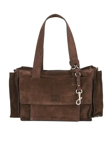Miu Miu Camoscio Suede Leather Handbag - Moro