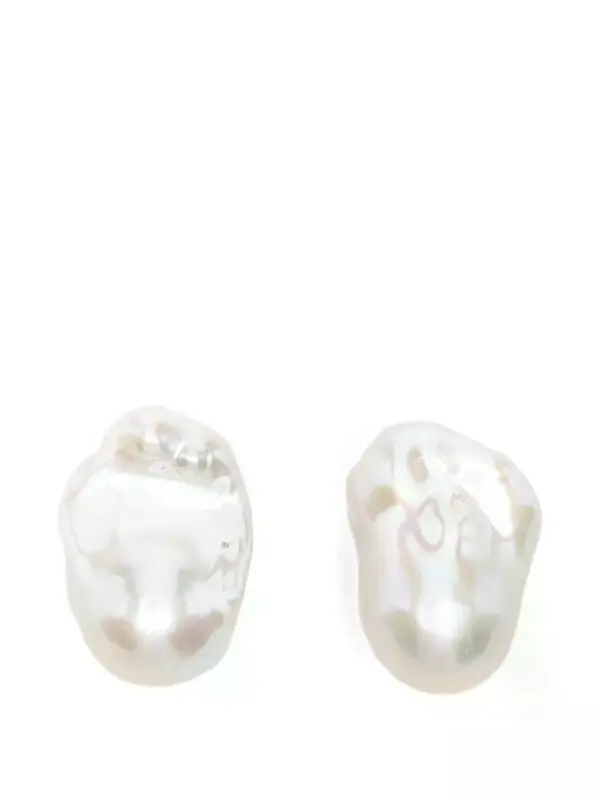 MONIES Marée Sculptural Pearl Earrings - Silver