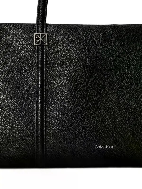 Calvin Klein Plaque Pebbled Tote Bag