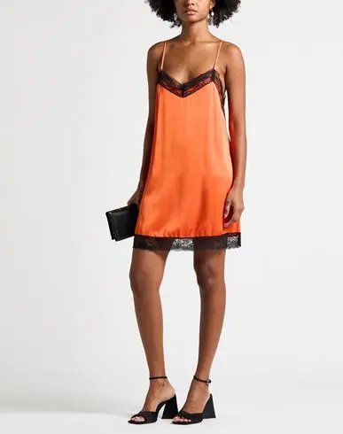 GAËLLE PARIS Viscose Slip Mini Dress With Lace Trims