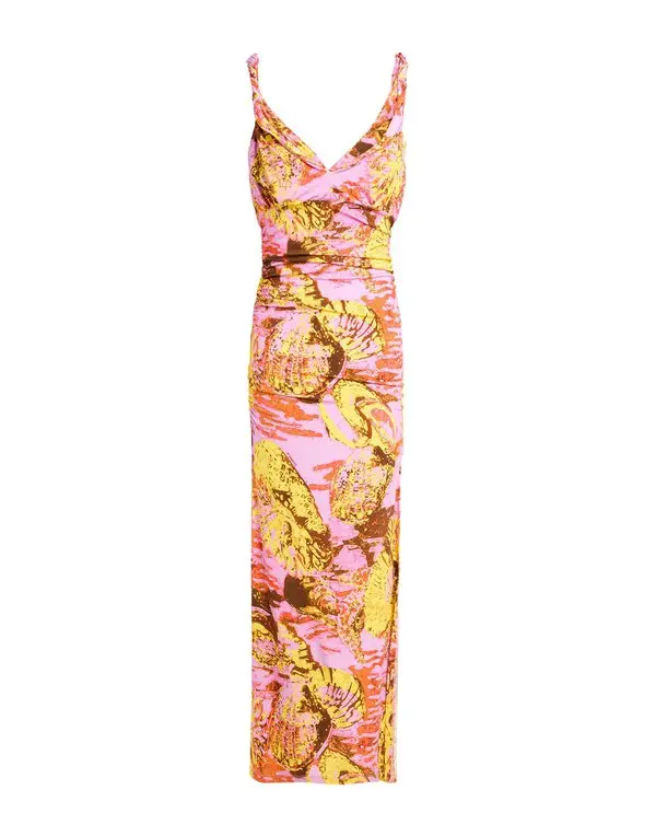 Pinko Multicolor Viscose & Elastane Maxi Dress