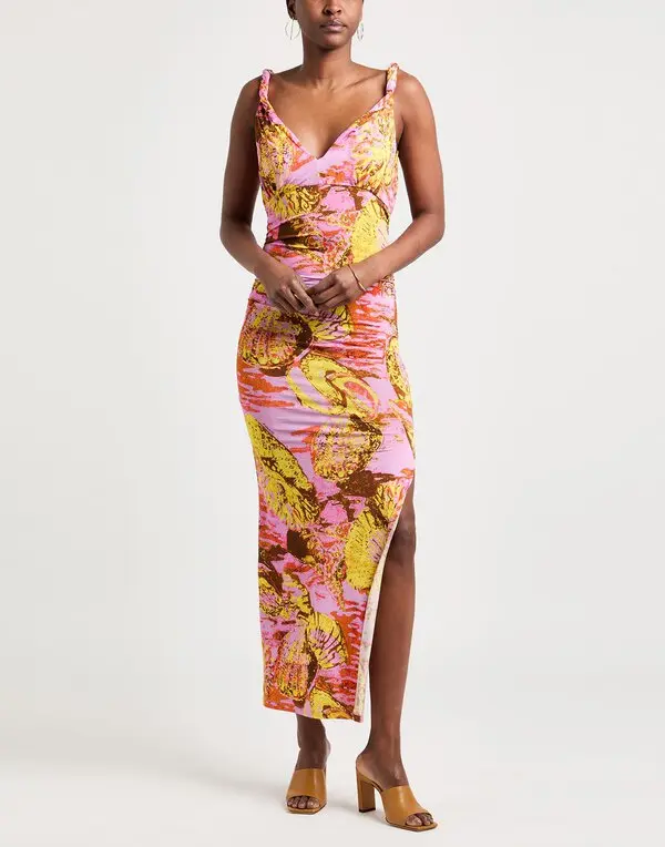 Pinko Multicolor Viscose & Elastane Maxi Dress