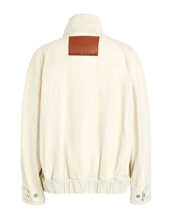 Palm Angels Cotton Gabardine Jacket With Leather Trim