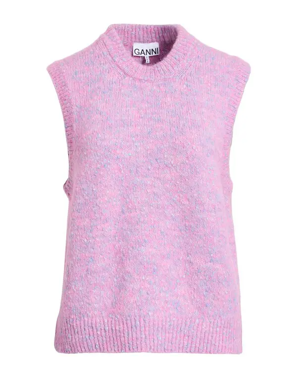 GANNI Sleeveless Crewneck Sweater Vest In Alpaca Wool Blend