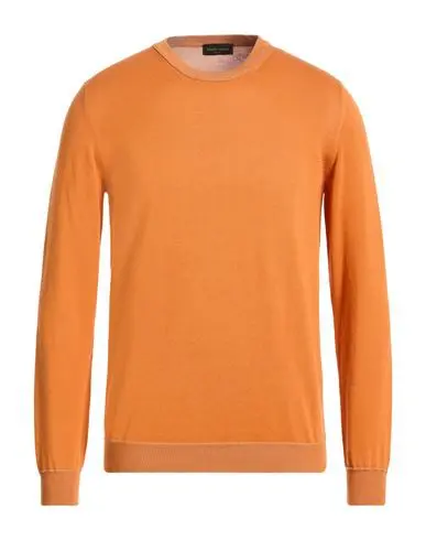 ROBERTO COLLINA Two-tone Crewneck Long-sleeve Sweater - Orange