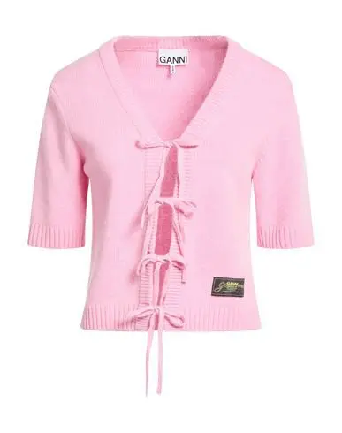 GANNI Recycled Wool Blend Cardigan - Pink