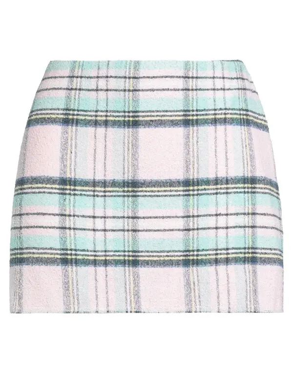 JUCCA Tartan Pattern Bouclé Mini Skirt
