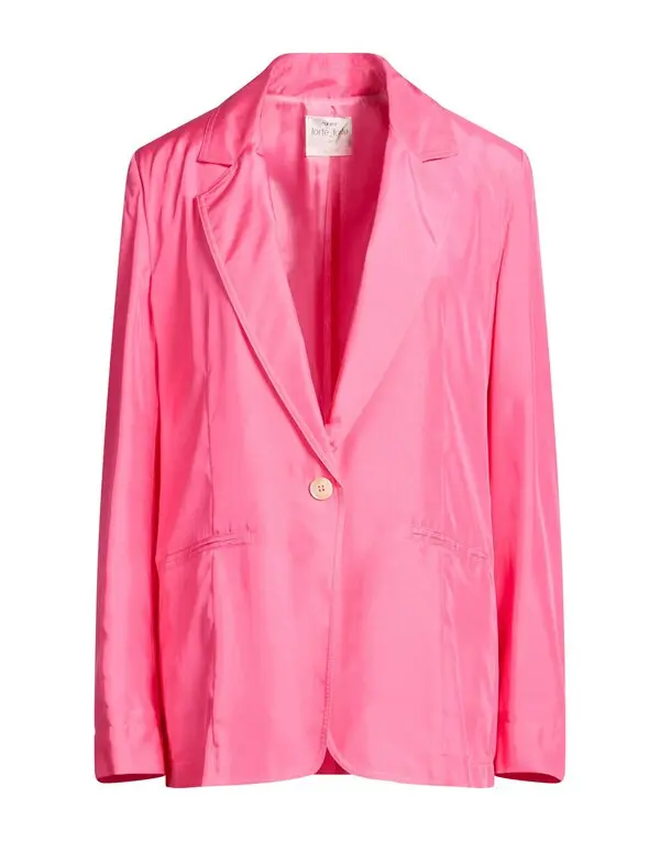 FORTE_FORTE Silk Single-breasted Blazer - Pink