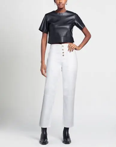 SEMICOUTURE Cotton Linen High Waisted Tapered Leg Chinos