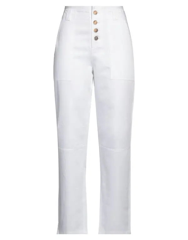 SEMICOUTURE Cotton Linen High Waisted Tapered Leg Chinos