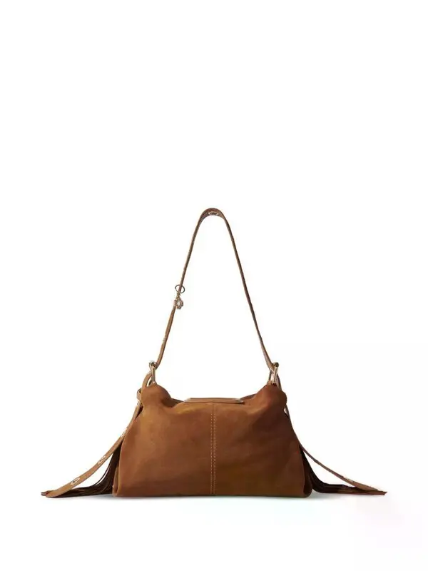 Maje Miss M Fringed Shoulder Bag - Brown