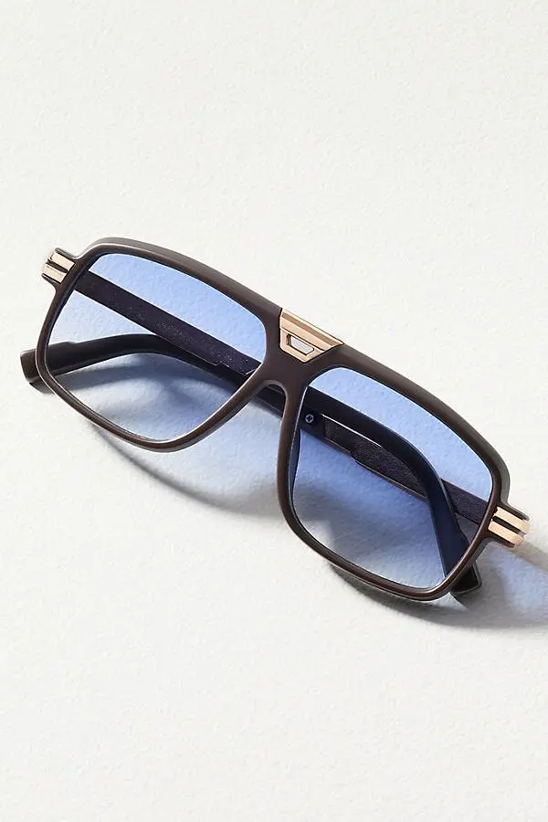 I-SEA Matte Aviator Sunglasses - Chocolate/ Brown Lens